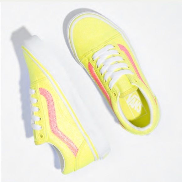 Vans | Shoes | Neon Glitter Old Skool | Poshmark